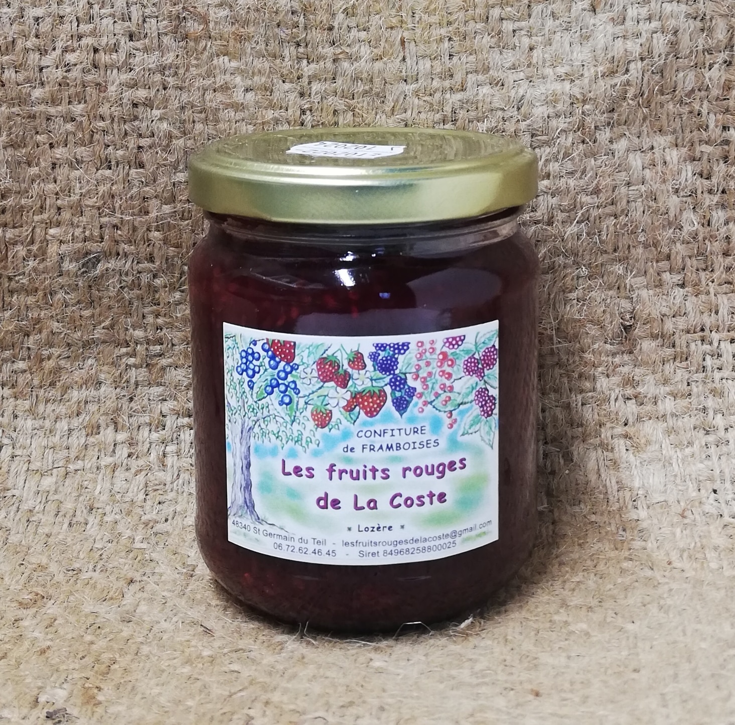 Confiture framboise de Lozère - Les fruits rouges de la Coste