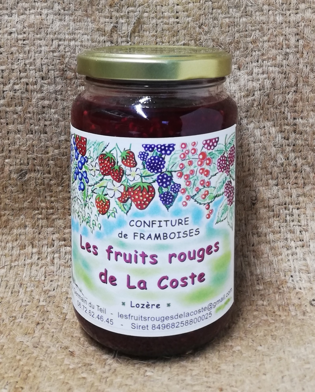 Confiture framboise de Lozère - Les fruits rouges de la Coste