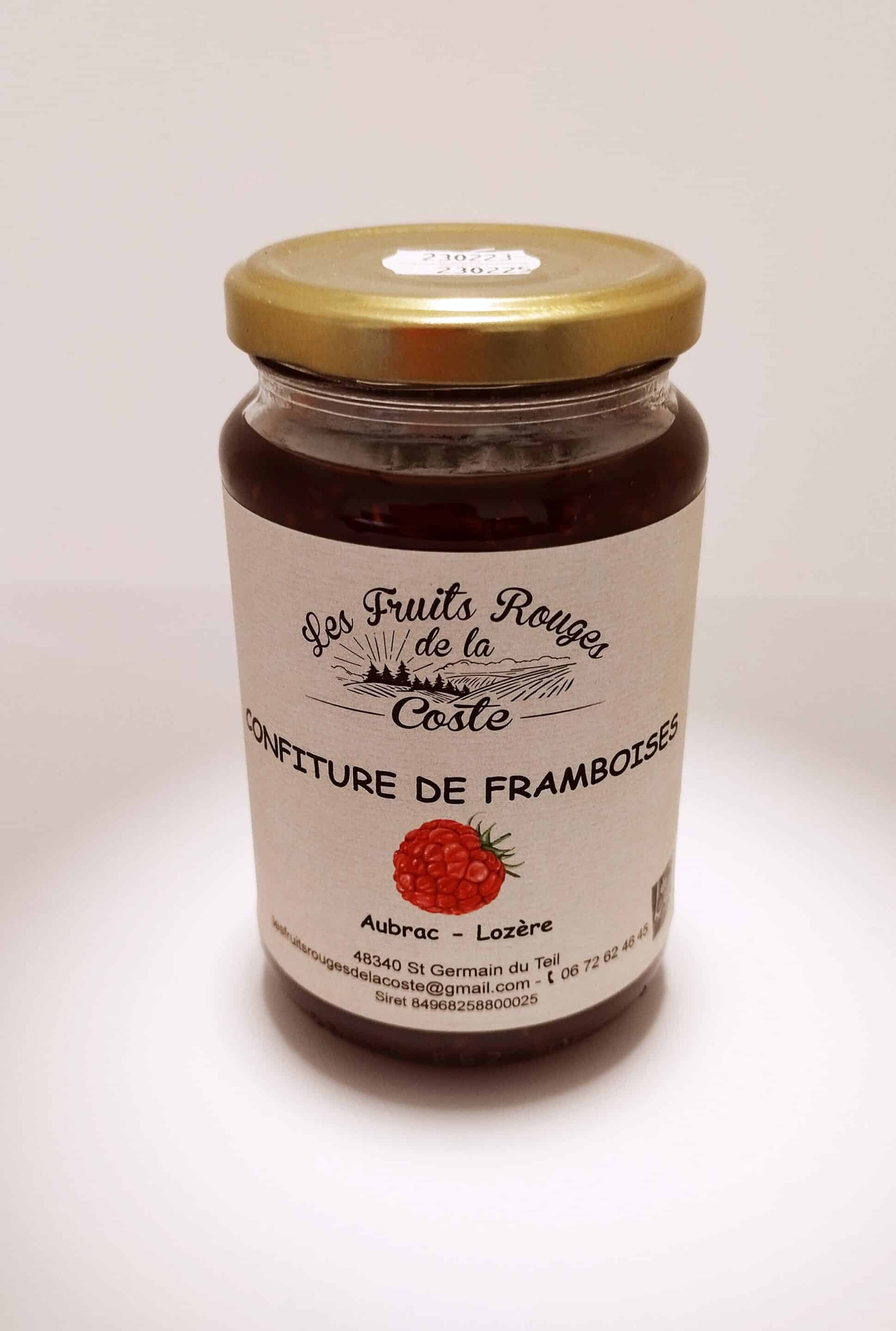 Confiture framboise de Lozère - Les fruits rouges de la Coste