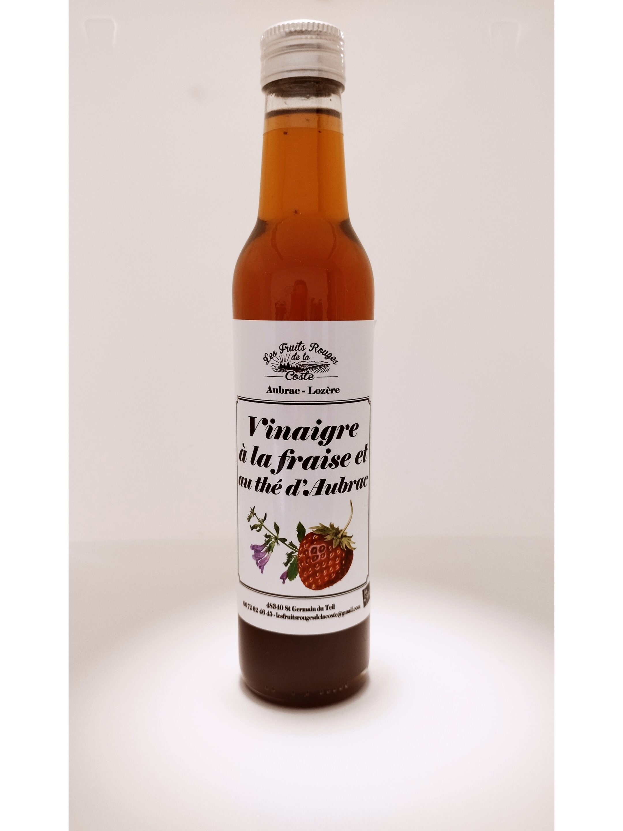 Vinaigre Fraise de Lozère Thé d'Aubrac - Les fruits rouges de la Coste